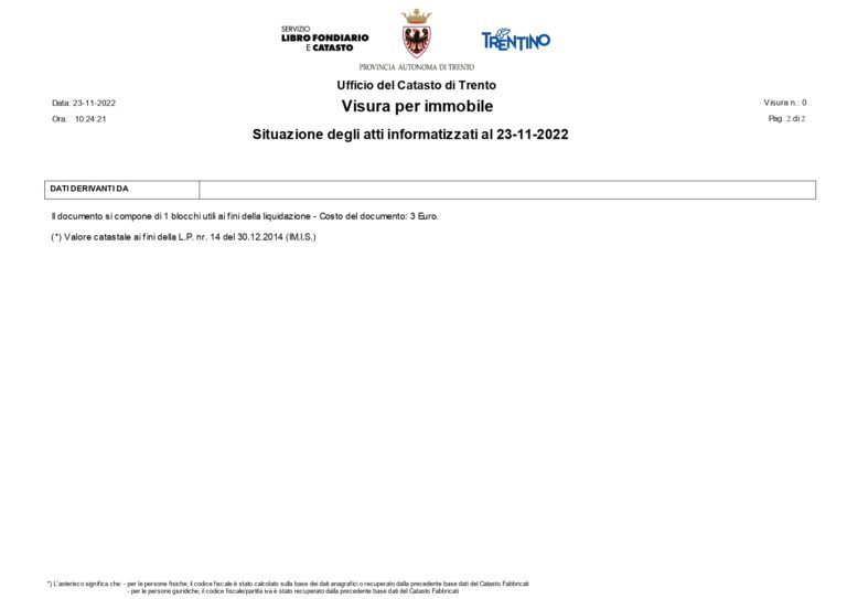Catasto tavolare - Visura tavolare Trento Bolzano - VisuraSI